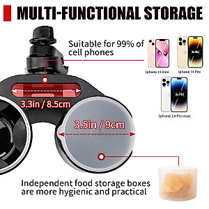 Funbliss Baby Stroller Parent Cup Holders - 4 in 1 Multifunctional Stroller Snack Tray with Phone Holder & Bonus Hooks - Removable Stroller Tray & Drink Holder,