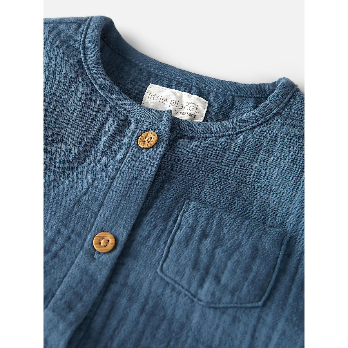 little planet by carter's unisex-baby Organic Cotton Gauze Overall Jumpsuit, Brown, 6 Months