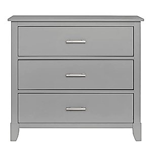 Dream On Me Universal 3 Drawers Chest | Kids Bedroom Dresser | Three Drawers Dresser Mid Century Modern, Cool Grey