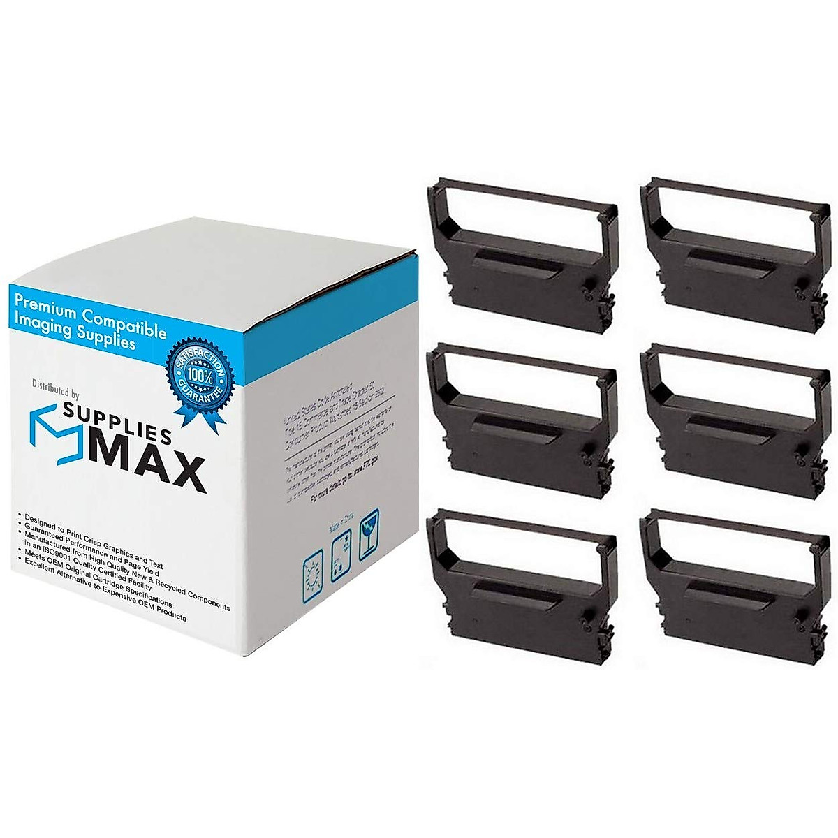 SuppliesMAX Compatible Replacement for Citizen MP-300 Series/MP-317/MP-323/MP-342/MP-352/MP-382/SP-300 Series/SP-317/SP-320/SP-349 Purple P.O.S. Printer Ribbons (6/PK) (MP-300P)