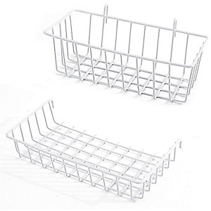 GBYAN Wire Grid Wall Shelf Baskets White Hanging Flower Pot Display Metal for Grid Panel, 2 Pack