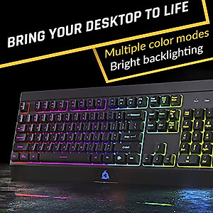 KLIM Rival Wireless Gaming Keyboard RGB US Layout - New 2023 - Slim Durable Ergonomic Quiet Silent Soft Sound Keys 25 Anti-Ghosting - RGB Backlit Wireless Keyboard Gaming for Laptop PC/Mac