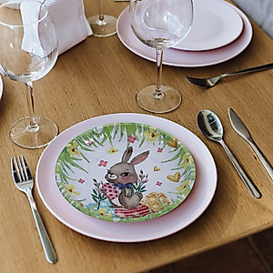 Veemoon 1 Pc Rabbit Easter Snacks Tray Easter Bunny Tray Salad Plate Round Wooden Trays Snack Serving Plate Appetizer Serving Salad Bowl Drink Garnish Dish Iron Plate Fruit Child