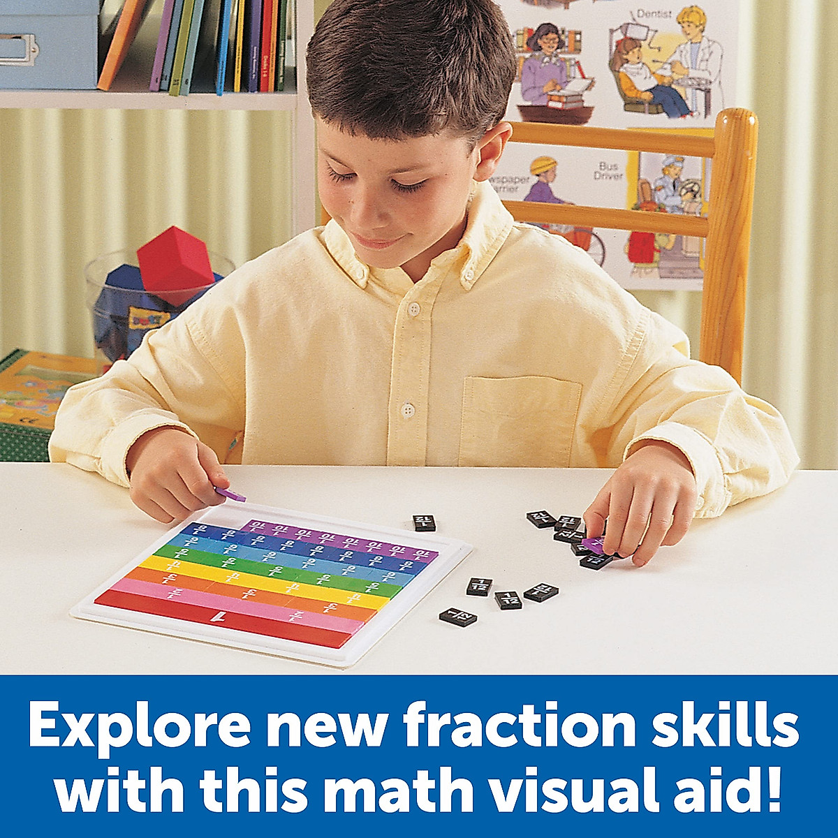 Learning Resources Rainbow Fraction Tiles - 54 Pieces, Ages 6+ Early Math Skills, Visual Aid, Math for Kids, Teacher Supplies