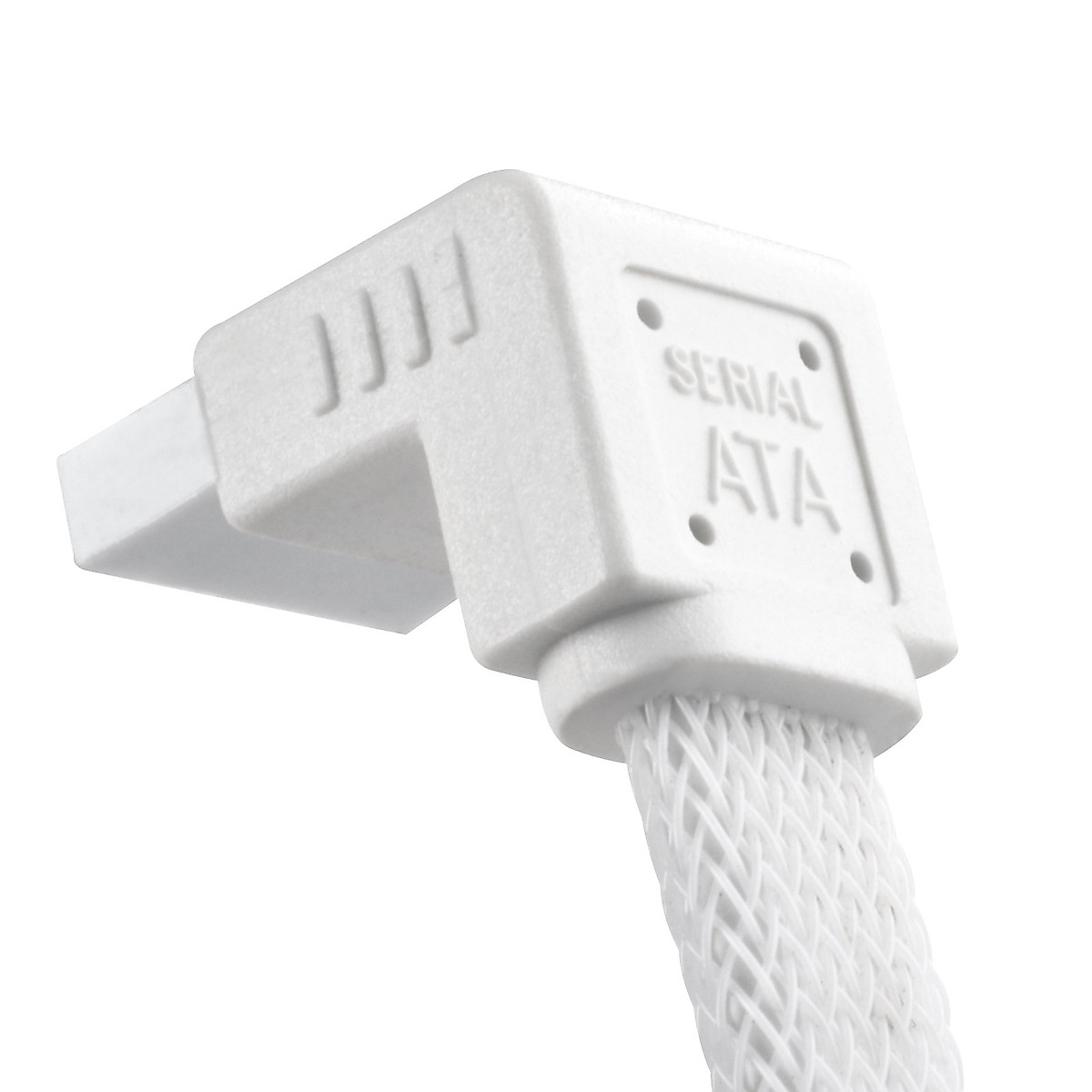 SilverStone Technology CP08W 90 Degree SATA 3 Sleeved White Cable with EMI Guard for 6Gb/s 2-Pack, SST-CP08W-USA-2PACK