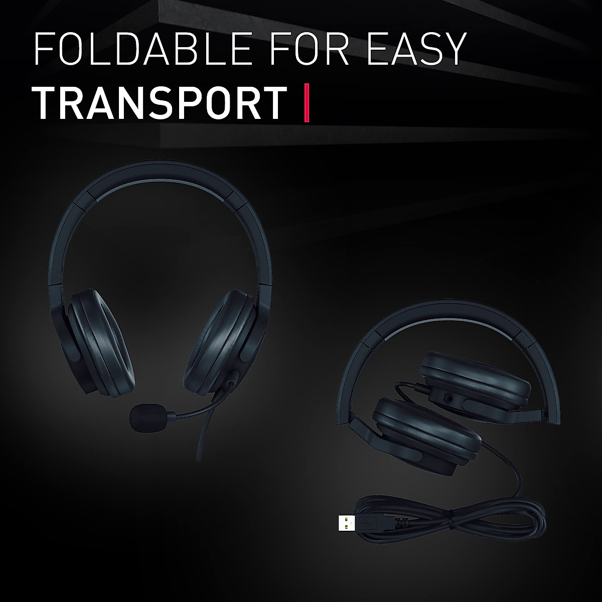 Cherry HC 2.2 Wired Headset for Gaming & Multimedia USB 7.1 Surround Sound Detachable Microphone Black 7 Foot Long Cord.