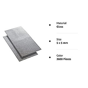 SATINIOR 3600pcs 5 x 5 mm Self-Adhesive Mini Square Glass, Decorative Craft DIY Accessory Mirrors Mosaic Tiles