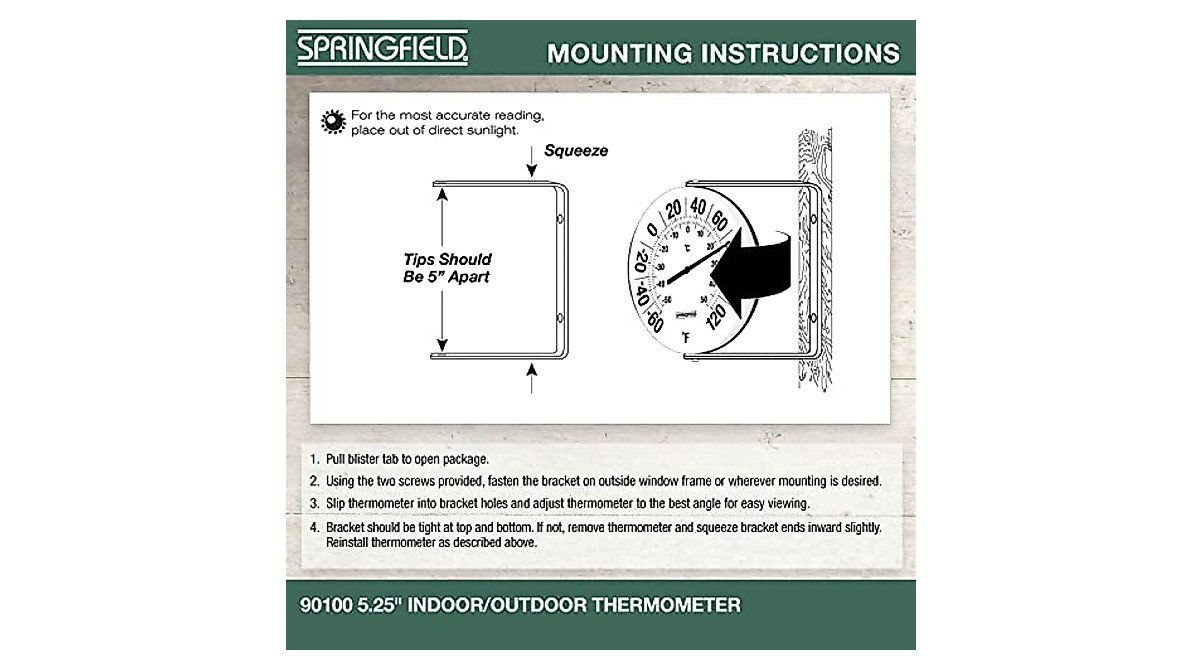 Springfield Big and Bold Indoor Outdoor Thermometer | Accurate & Durable