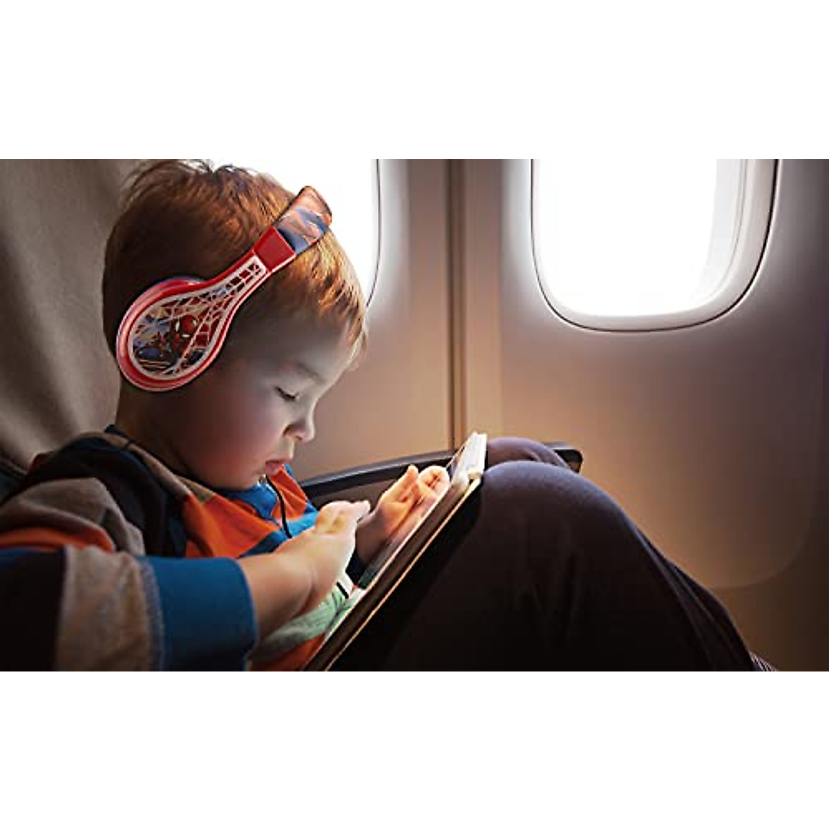 Spiderman Kids Headphones, Adjustable Headband, Stereo Sound, 3.5Mm Jack, Wired Headphones for Kids, Tangle-Free, Volume Control, Foldable, Childrens Headphones Over Ear for School Home, Travel