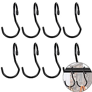 Purse Organizer Hooks for Closet - 8 PCS Black Handbags Hooks Purse Hangers for Closet with Unique Twisted Hook Design Hanging for Belts Scarves Hats Clothes Pots and Pans