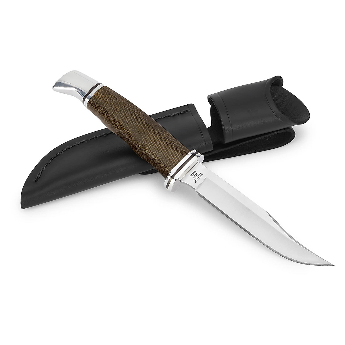 Buck Knives 102 Woodsman Pro Fixed Blade Hunting Knife, 4" S35VN Stainless Steel Blade, Micarta Handle