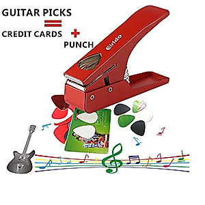 Guitar Picks Maker Picks Puncher Cutter with 2 PCS Starter Strip Sheets by Elrido - DIY Guitar Picks Punch Perfectly Cut Guitar Pick Every Time Cutter Professional Make Picks for Guitar Players
