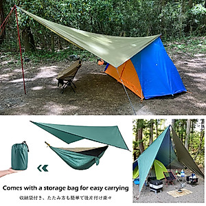 TRIWONDER Camping Tarp Cover Waterproof Rain Fly Tent Ground Cloth Footprint Hammock Shelter for Outdoor Hiking Picnic Beach (Brown+Accessories)