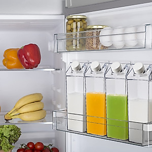 17 oz Milk Carton Water Bottles Clear Plastic Milk Box Portable Reusable Square Juice Bottles for Outdoor Sports Travel Camping Activities(6 Pieces)