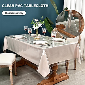 Nasitos 2 Pack Square Table Cloth Protector 60x60 Inch-Plastic Decorative Tablecloth, PVC Washable Wipeable Spill & Waterproof Splashproof Small Table Cloth for Card Table, Dining, Indoor&Outdoor