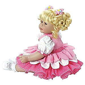 Adora Toddler Time Collection 20" Realistic Weighted Baby Doll with Handmade Pink and White Layered Petal Party Dress, Blue Eyes and Fresh Baby Powder Scent, Birthday Gift For Ages 6+ - Ice Cream