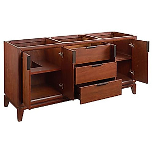 Signature Hardware 952429-RUMB-8 Talyn 72" Free Standing Double Vanity Set with Cabinet, Granite, Marble or Quartz Vanity Top, and Rectangular Undermount Sinks - 8" Faucet Holes