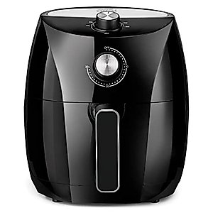 Crux 3.7QT Manual Air Fryer, Faster Pre-Heat, No-Oil Frying, Fast Healthy Evenly Cooked Meal Every Time, Dishwasher Safe Non Stick Pan and Crisping Tray for Easy Clean Up, Stainless Steel/Black