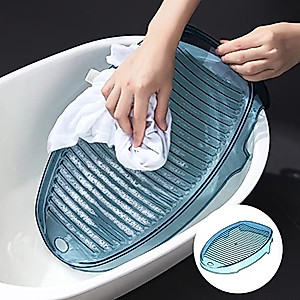 Washboard Decor hand portable clothes washing machines washing board household clothes washboard anti-skid tabla washboard mini dryer for clothes (blue) Washboard Tie