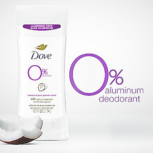 Dove Aluminum Free Deodorant for Women 24-Hour Odor Protection, Coconut and Pink Jasmine, 7.8 Oz, 3 Count