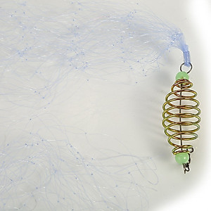 Fishing net Copper Spring,4pcs Fishing Net Trap Luminous Bead Copper Spring Shoal Netting Fishnet Tackle, Durable Copper Spring Fishing Net with Luminous Beads Accessories for Night Fishing