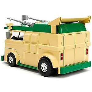 Party Wagon Green and Beige and Donatello Diecast Figure TMNT Hollywood Rides Series Diecast Model by Jada 34529