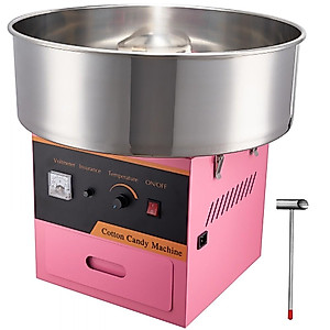 Pink Commercial Electric Cotton Candy Machine with Stainless Steel Bowl - Perfect for Kids Birthday and Family Party - Candy Floss Maker