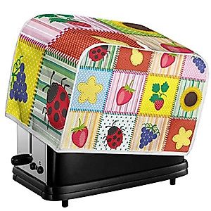 Doojoayie Colorful Broken Flowers 4 Slice Toaster Cover Bread Toaster Oven Dustproof Cover Appliance Cover Toaster Dust for Most Standard Toasters