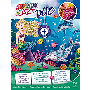 Geospace Sequin Art Duo with Two Designs, Sparkling Arts and Crafts Kit; Creative Crafts for Adults and Kids Ages 6 and Up (Sea Fantasy)