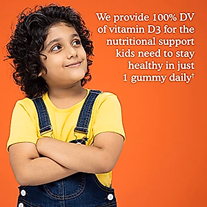 Garden of Life Kids Organic Vitamin D3 Gummies with 800 IU (100% Daily Value) for Strong Bones, Teeth, Brain & Immunity – Non-GMO, No Gluten, Vegetarian, Sugar Free, Orange Flavor, 60 Servings
