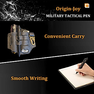 Origin-Joy 2 Pack Tungsten Steel Military Tactical Pen Set, Multifunctional EDC Self Defense Pen With 8 Ballpoint Refills