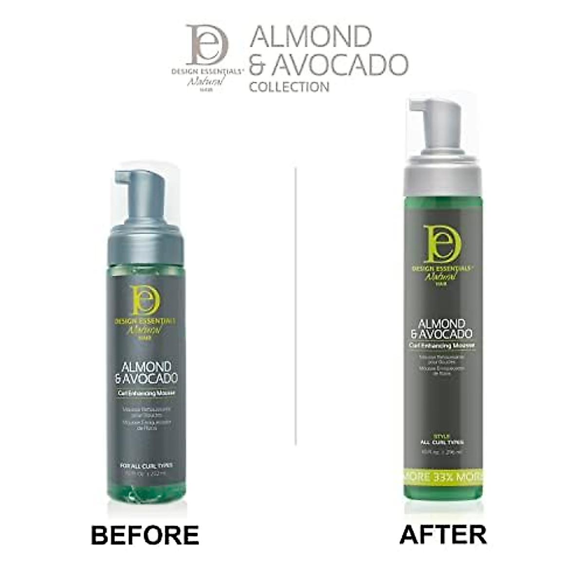 Design Essentials Curl Enhancing Mousse, Almond and Avocado Collection,10 Ounce