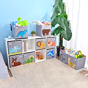 CLCROBD Foldable Animal Cube Storage Bins Fabric Toy Box/Chest/Organizer for Toddler/Kids Nursery, Playroom, 13 inch (Triceratops)