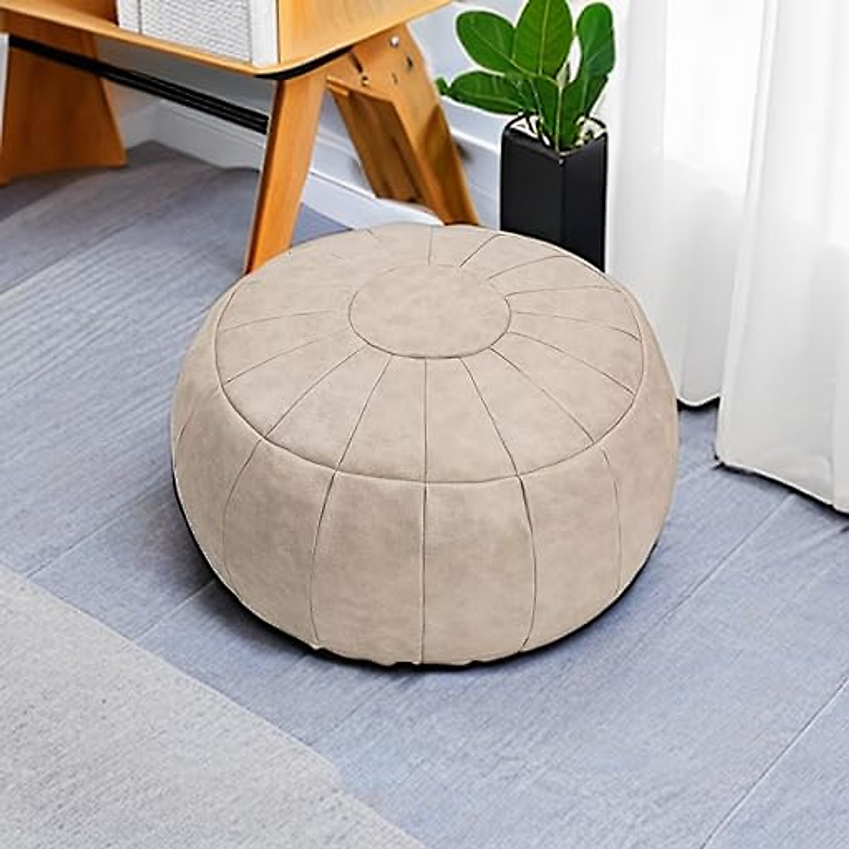 ROTOT Unstuffed Pouf Cover, Ottoman, Bean Bag Chair, Foot Stool, Foot Rest, Storage Solution or Wedding (Empty & New) (Mushroom)