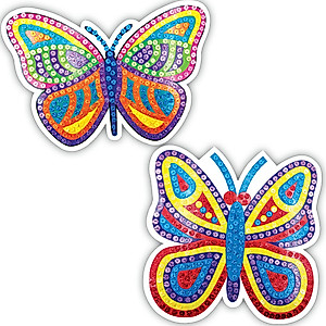 ToyKraftt Toddler Butterfly Art and Craft Kit for 3 to 5 Year Olds, Peel and Stick Pictures, Gifts for Boys Girls - Sequin Pictures Butterflies