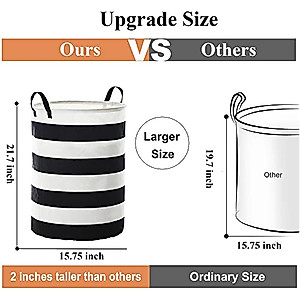 Kids Laundry Basket Collapsible Hamper, 22 Inches Tall Large Fabric Dirty Clothes Hampers for Bedroom, Nursery Baby Hamper