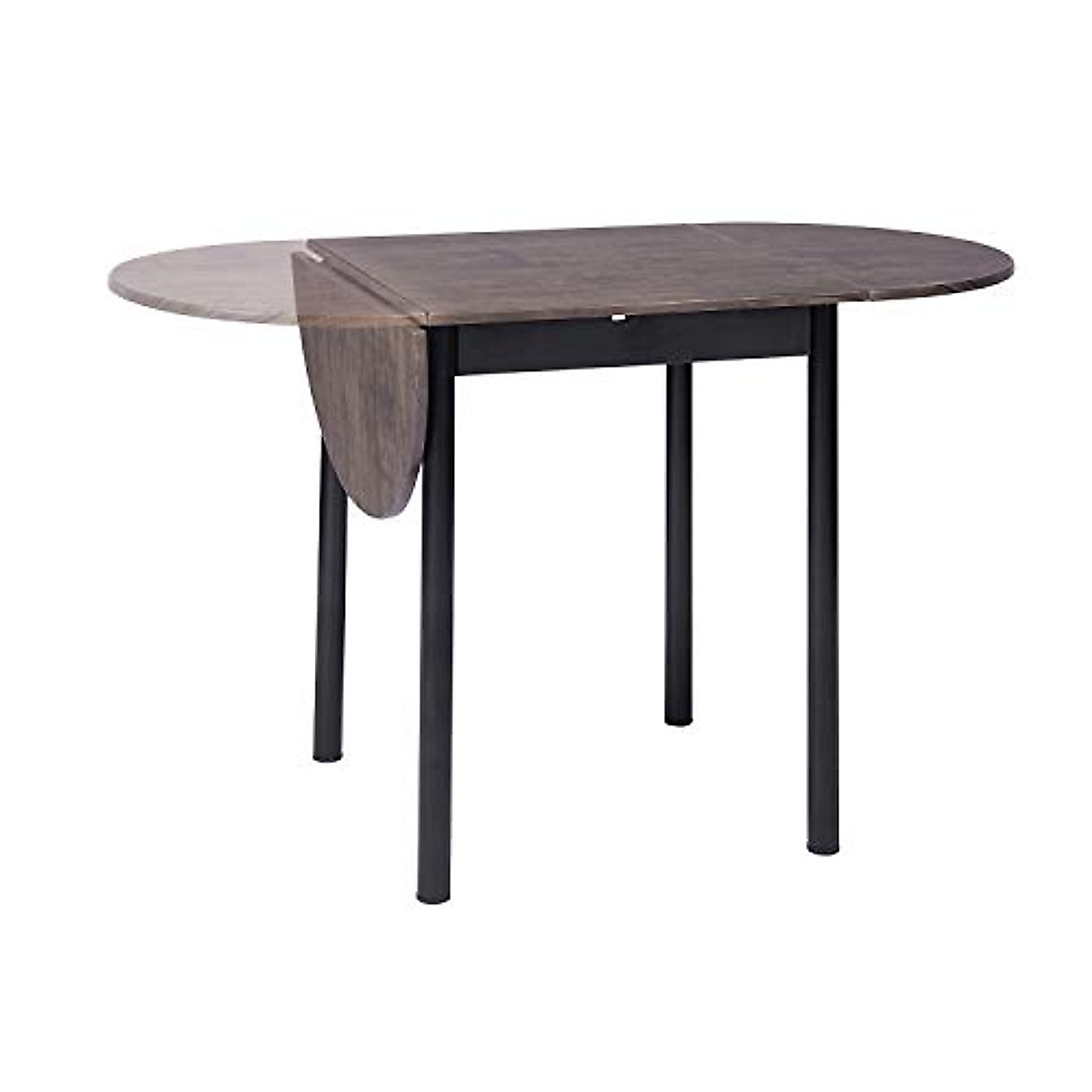 Polibi 45.3" L Oval Drop Leaf Extendable Dining Table, Walnut