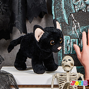JOYIN 7.5 Inch Halloween Black Cat Plush Toy, Realistic Halloween Stuffed Animal, Cute Soft Pillow for Kids Girls Boys, Birthdays Halloween Party Favors Supplies Decoration Present