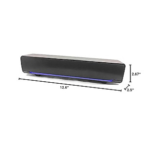 MARBOO Computer PC Bluetooth Soundbar Speakers Wireless USB Powered Laptop Desktop Monitor Speakers for PC Smartphone Ipad Tablet-Lighting Control-Switch Power On/Off