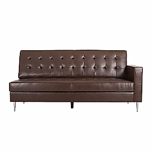 Christopher Knight Home Gebo Sofas, Dark Brown + Chrome