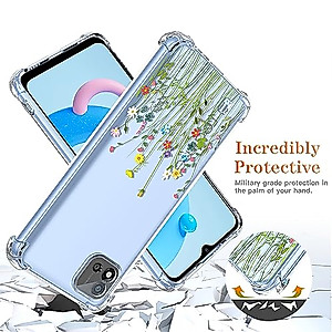 GTBDEKI Phone Case for Realme C20/Realme C20A/Realme C11 2021 Case RMX3063 Case with Screen Protector, Clear Case with Flower Garden Patterns Protective Phone Cover for Oppo Realme C20 Flower Bouquet