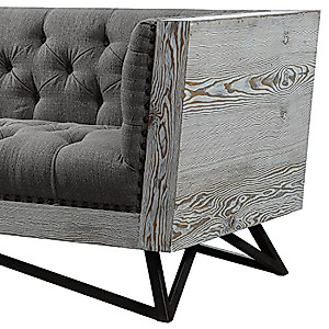 Regis Contemporary Sofa, Gray/Black/Brown