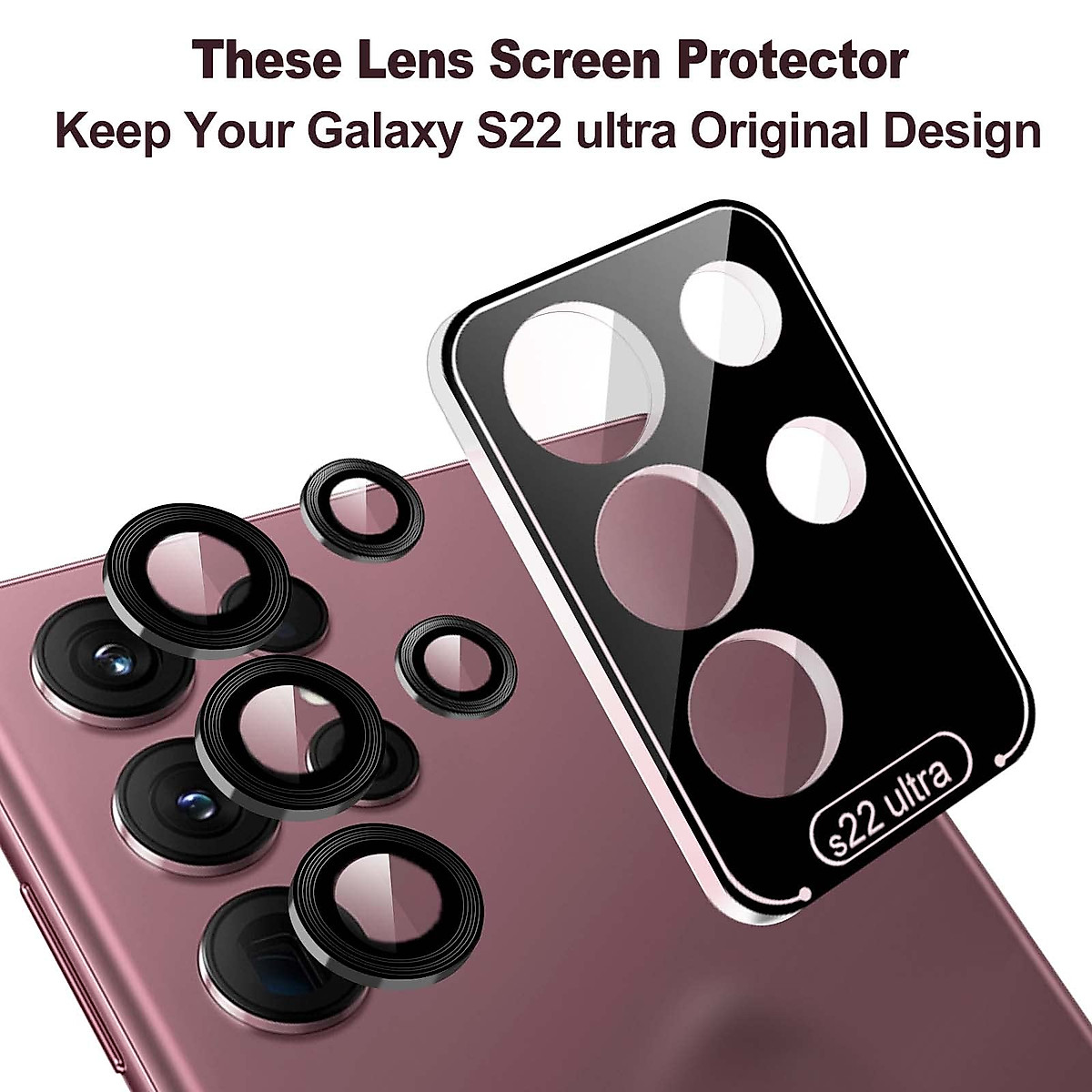 Ni-SHEN【Auto Alignment】3+2 Pack 3D Curved Samsung Galaxy S22 Ultra Screen Protector Tempered Glass Accessories 3 Pack Glass with 2 Pack Camera Lens Protector Samsung S22 Ultra case friendly Fingerprint Suitable