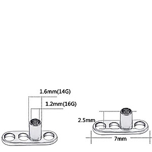 Excepro 1PCS Dermal Anchor G23 Titanium White Shiny Heart Shaped CZ Body Jewelry Anchor Dermal Tops