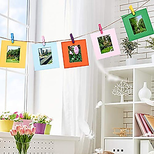 SUNMNS Wall Decor Hanging Display Paper Photo Frame Set Compatible with Fujifilm Instax Mini 11 9 8 70 90 26 Camera Films, Mini Link Printer, 30 Piece (Colorful)