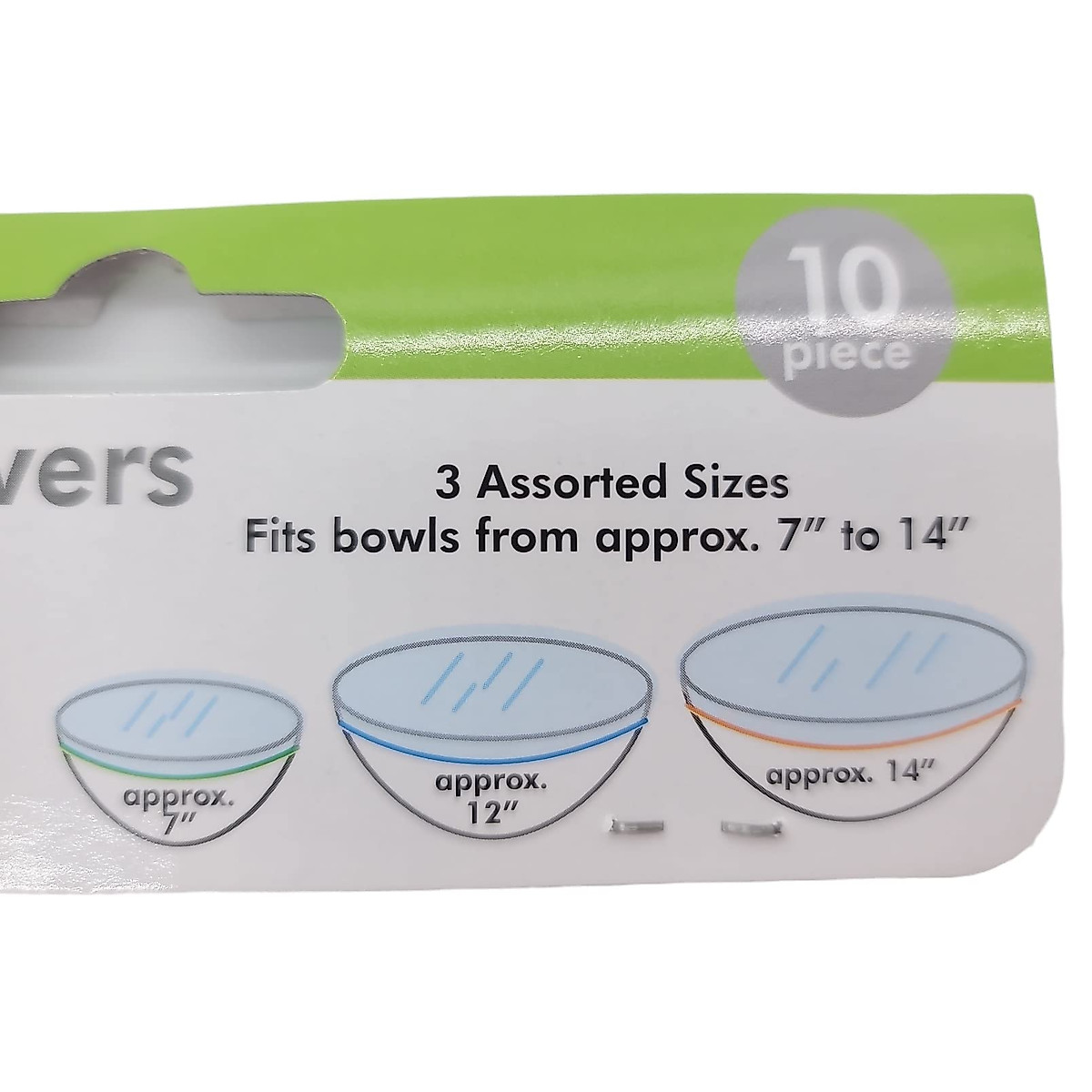 Handy Housewares 10-Piece Reusable Fitted Elastic Food Bowl Cover Set - Includes 3 Sizes Fitting From 7" to 14" Bowls (1 Set)