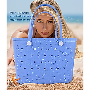 Addoklm Large Lightweight Rubber Beach Bag & Blue Tote Bags