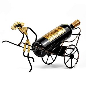 Wine Bottle Holder Stand Rickshaw Decor Display countertop Tabletop Wine Rack Single Bottle Home Gift Kitchen Gift Wine Shelf