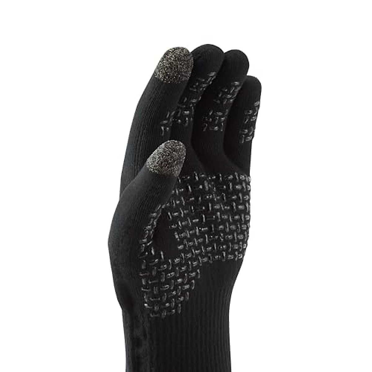SEALSKINZ Unisex Waterproof All Weather Ultra Grip Knitted Glove, Black, Medium