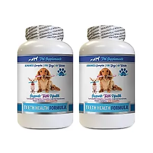 Dog Gum Infection - Dog Teeth Health Formula - Advanced Support Complex - Overall Health - Vitamin a for Dogs - 2 Bottles (120 Tablets)